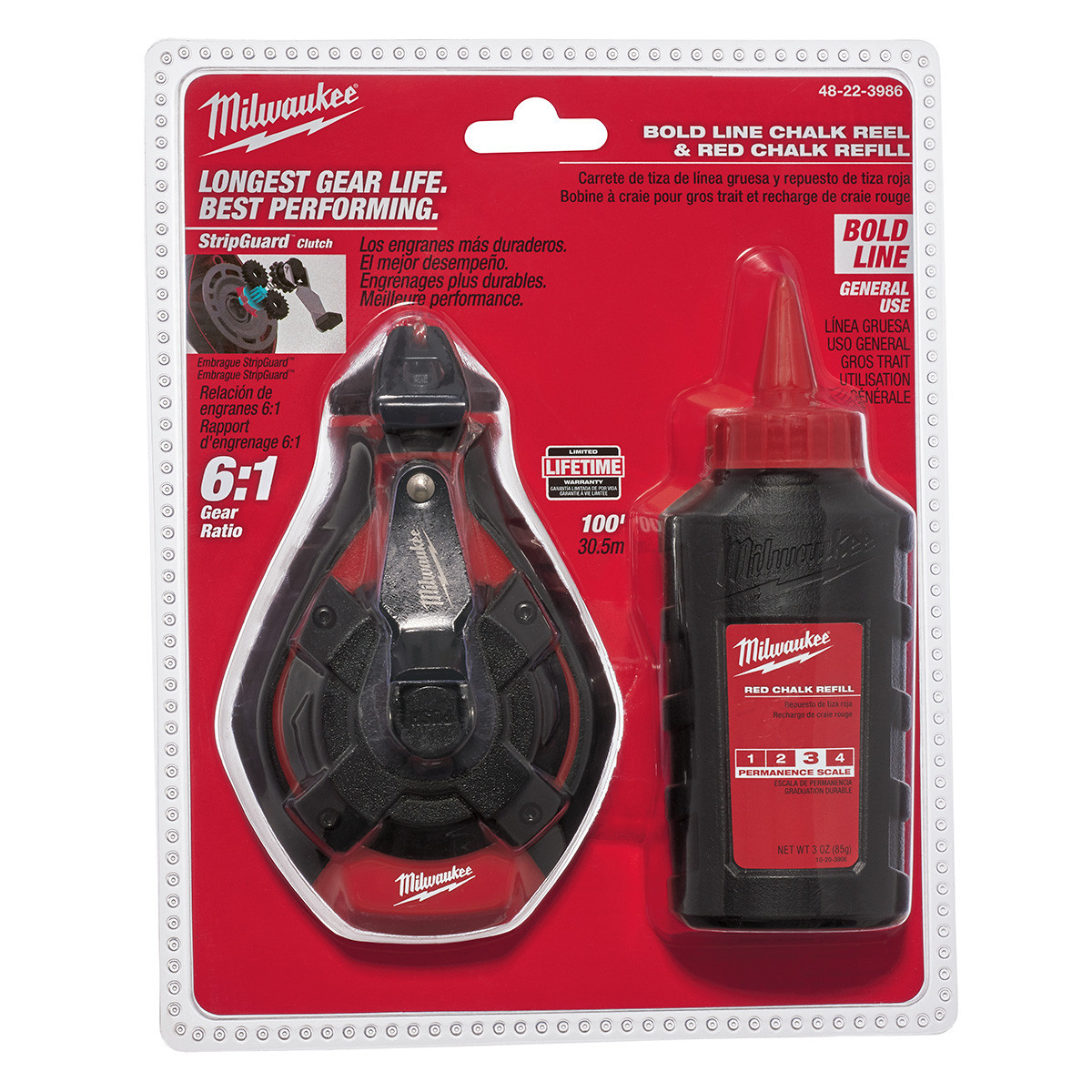 Milwaukee 100' Bold Line Kit w/ Red Chalk