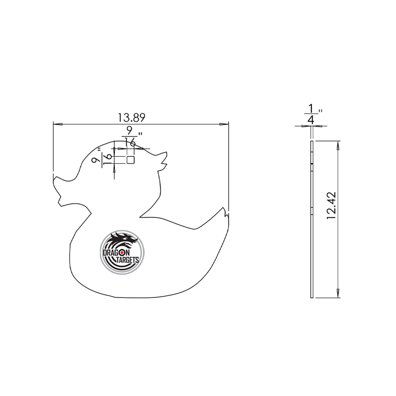 Dragon Targets Duck 1/4" A36 Steel Rimfire Shooting Target - Rancher Supply