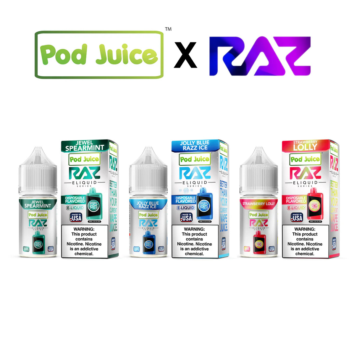 Raz x Pod Juice Salt Nic - Prism Wholesale