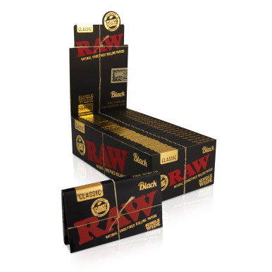 Raw Black Classic Papers Single Wide 25pcs - Prism Wholesale