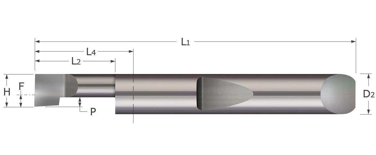 MICRO 100 QBB-140250-000X Quick Change - Sharp Boring Tool, 0.152 in ...