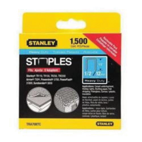 Stanley TRA708TCS TRA700 Heavy Duty Narrow Crown Staples, 1/2 in L Leg ...