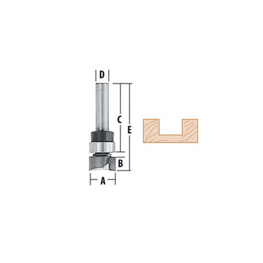 Makita 733325-A Router Bit With Ball Bearing, 1/2 in Dia Cutting, 1-5/8 ...