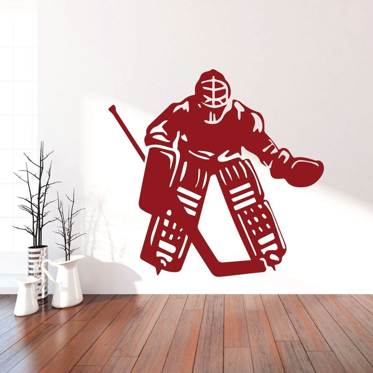 Hockey Goalie Wall Decal: Personalized Name and Number
