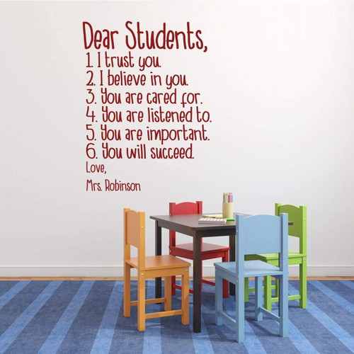 Motivational 'Dear Students' Quote with Custom Name