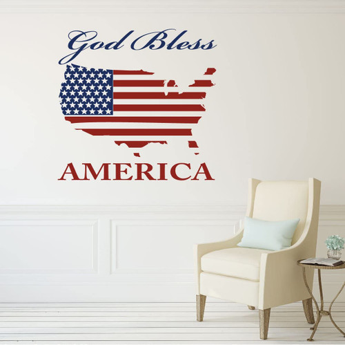 'God Bless America' Patriotic Wall Decal