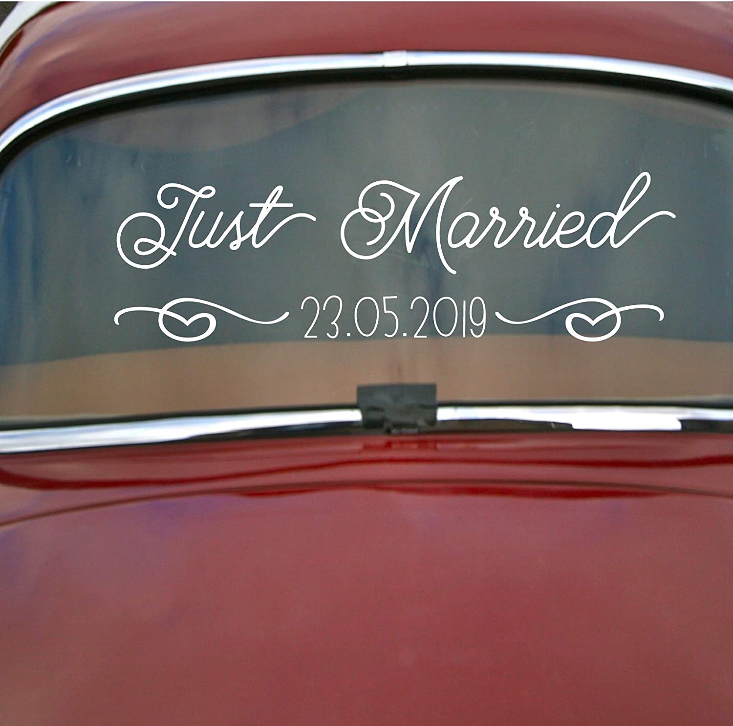 Just Married Personalized Wedding Date Wall Decal | Custom Vinyl Decor