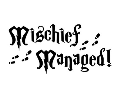 Harry Potter Decal: Mischief Managed Quote