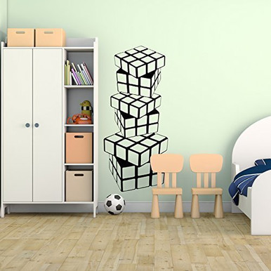 Stacked Rubik's Cubes Decal