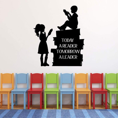 Today a Reader Tomorrow a Leader Quote Wall Decal | Custom Vinyl Decor