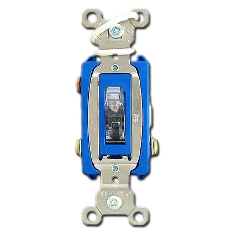 3 Way Pilot Light Switches - Clear Lighted Toggle 15A P&S PS15AC3-CPL