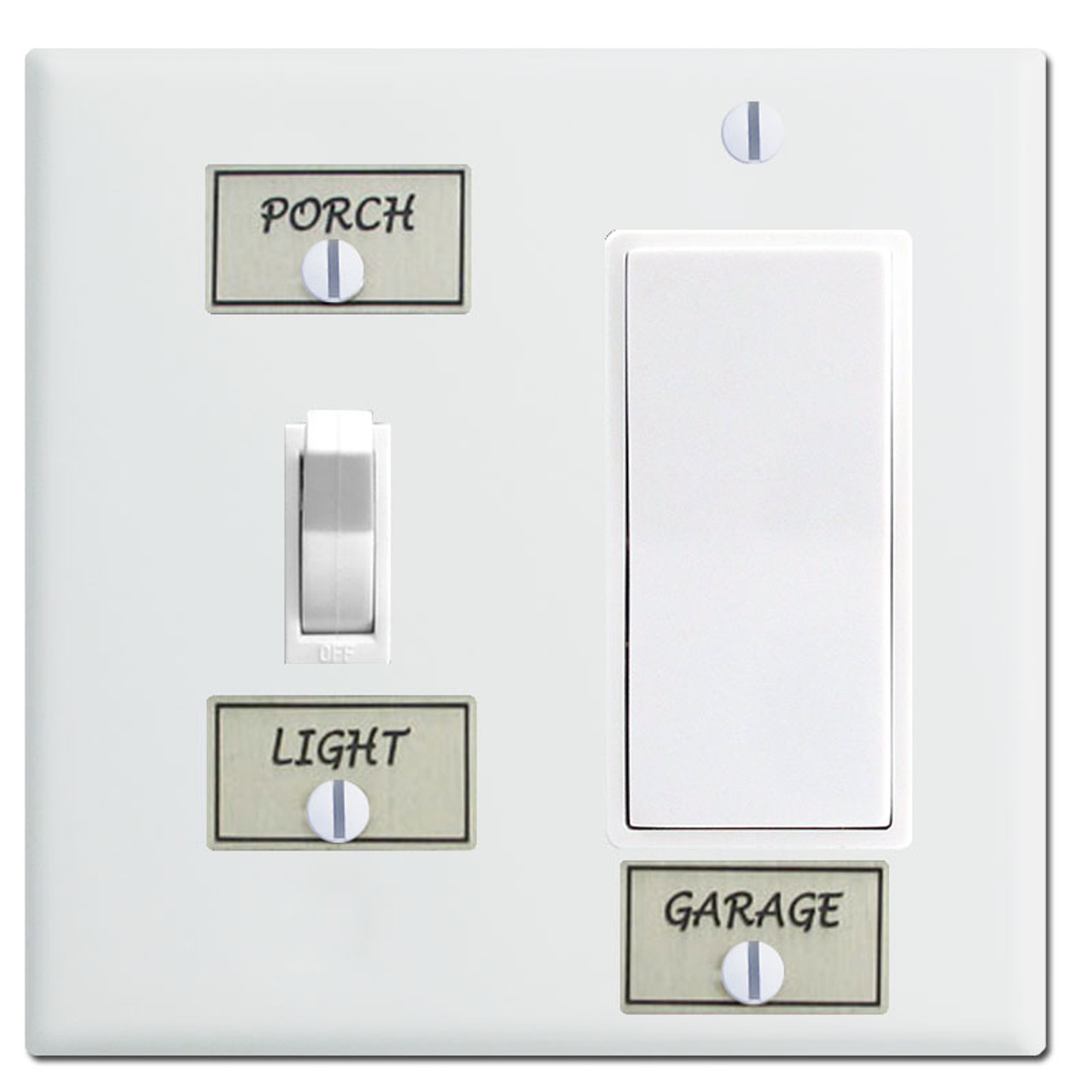 Switch Plate Labels & Engraved Name Tags Identify Light Switches