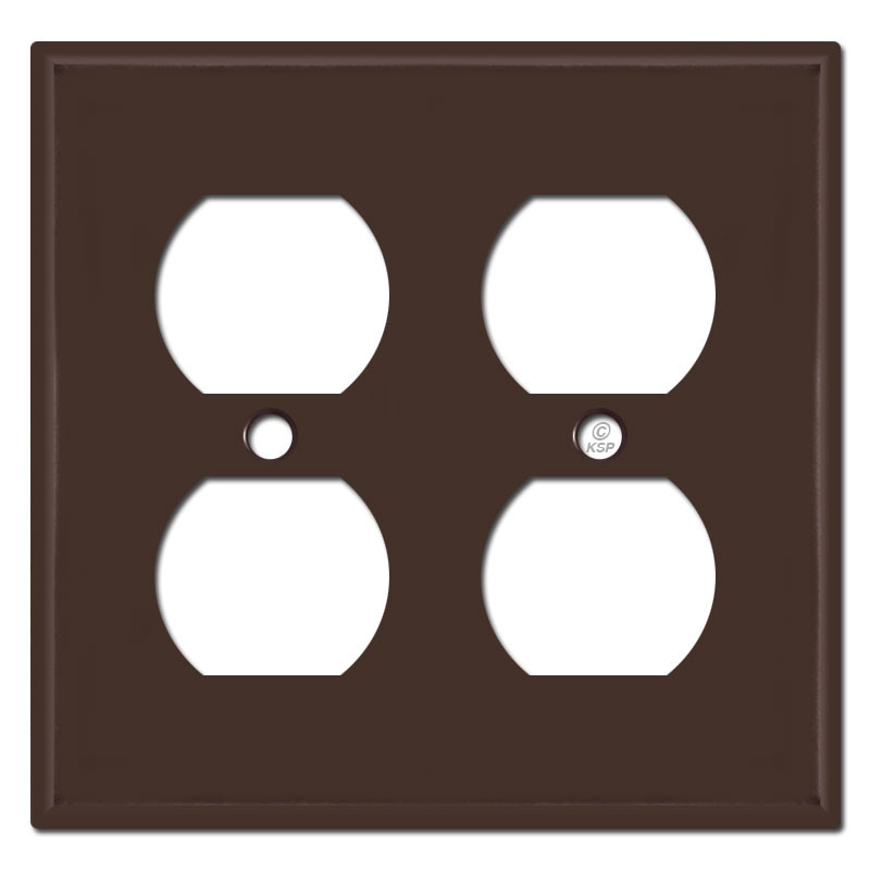 Two Gang Duplex Outlet Switch Plates - Brown | Kyle Switch Plates