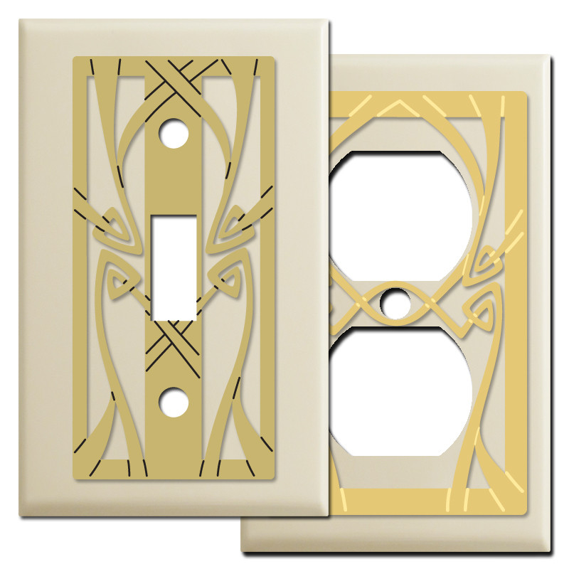 Art Nouveau Decorative Light Switch Covers Made in USA in 100 Sizes