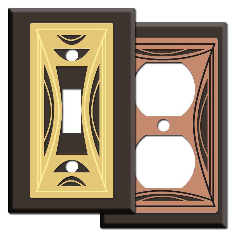 Modern Milano Wall Switch Plates in Brown - Kyle Design