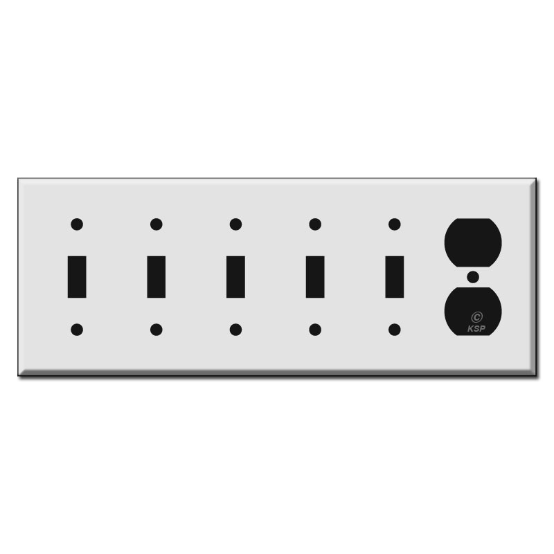 5 Toggles & 1 Decora Rocker Switch Wall Plates