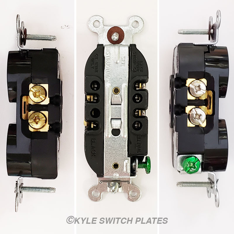 Black 20A Duplex Outlet Receptacle Hubbell 5352