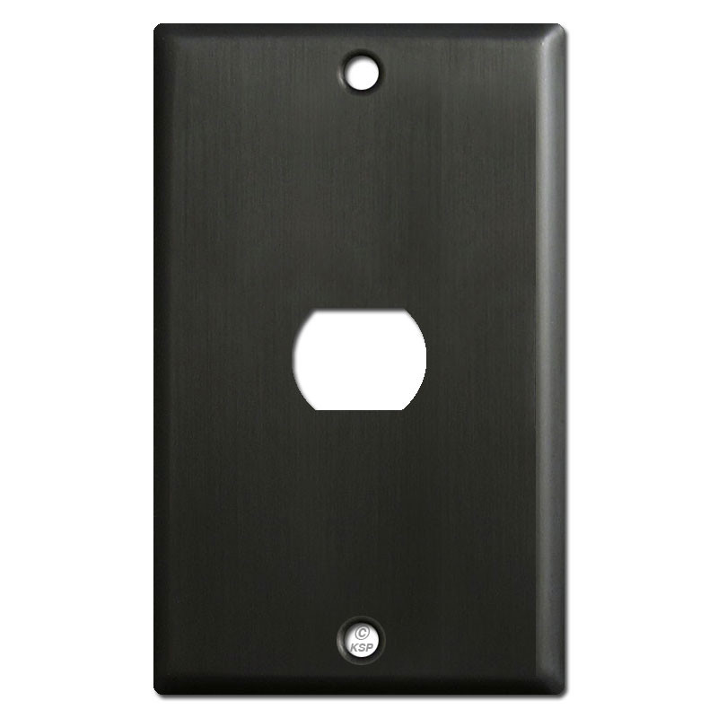 Single Push Button Wall Cover Plates - Dark Bronze