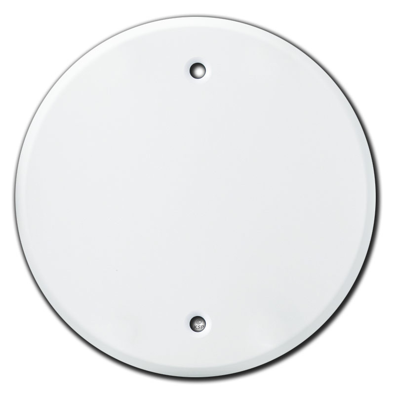 Round Blank Ceiling Outlet Cover for 4'' Electrical Box - White