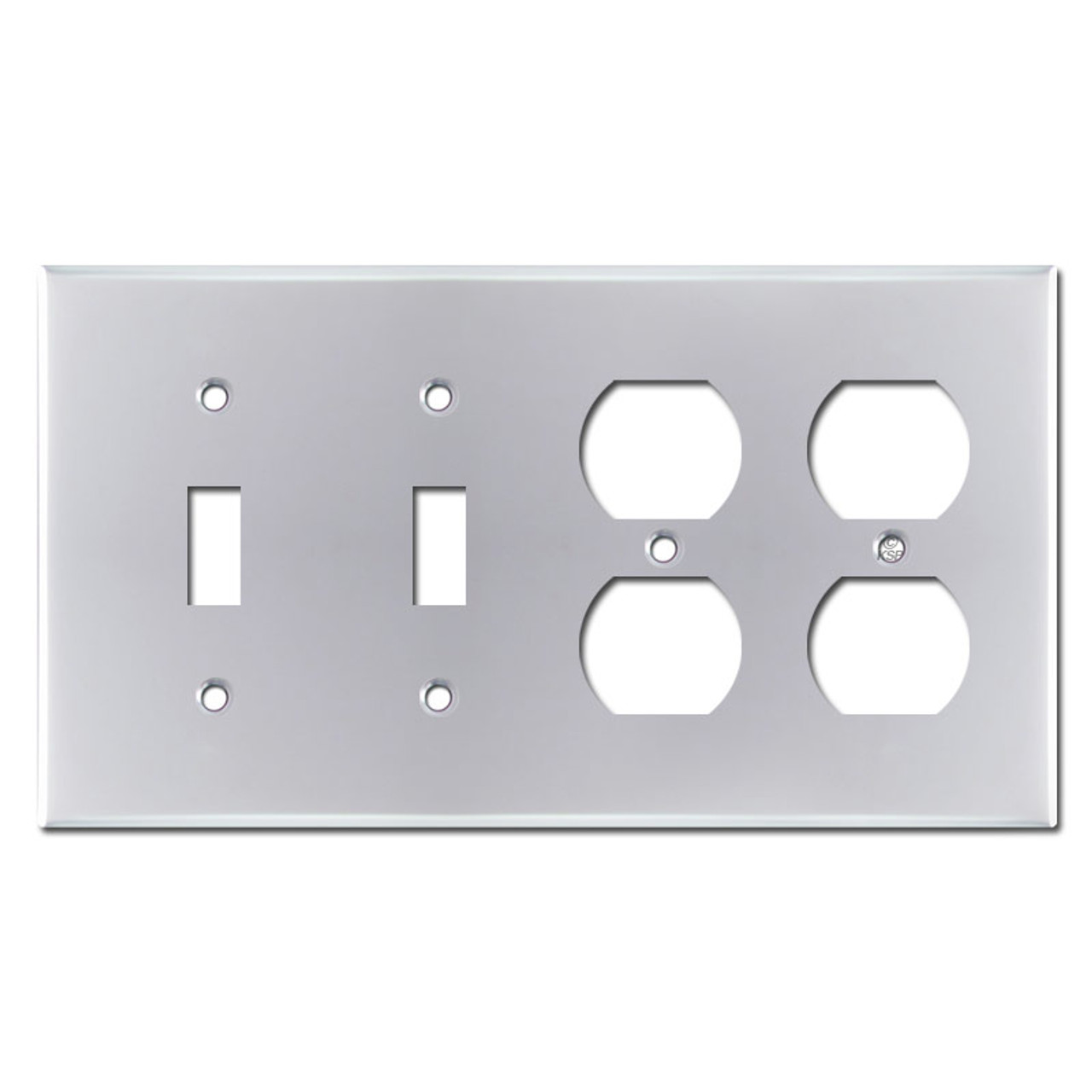 2 Toggle Light Switch Cover Polished Chrome