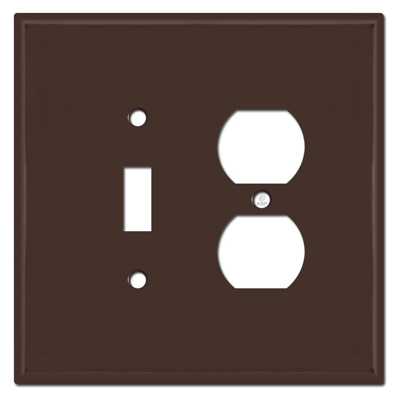 Jumbo Toggle Outlet Combo Switch Plate Covers - Brown