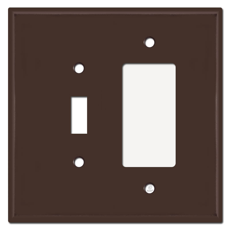 Jumbo 1 Toggle 1 GFI Decora Outlet Combo Switch Plate - Brown