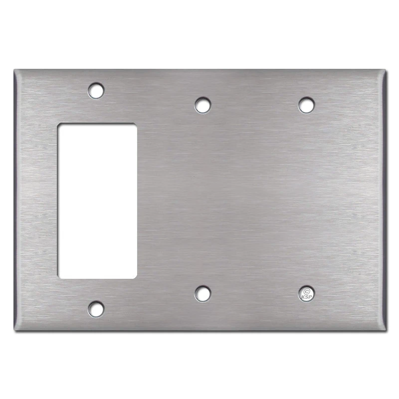 1 Decora Rocker 1 Outlet Cover Plate - Satin Stainless Steel