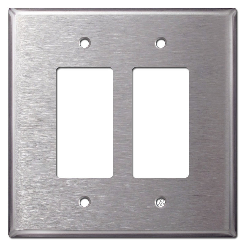 Oversized 2 Decora Rocker Switchplate - Satin Stainless Steel