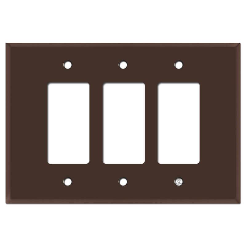 Oversized 3 Decora Rocker Jumbo Switch Wall Plate - Brown