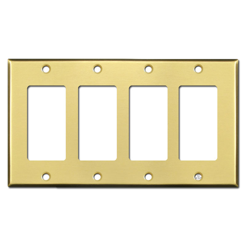Satin Brass Decora Rocker GFCI Switch Plate Covers