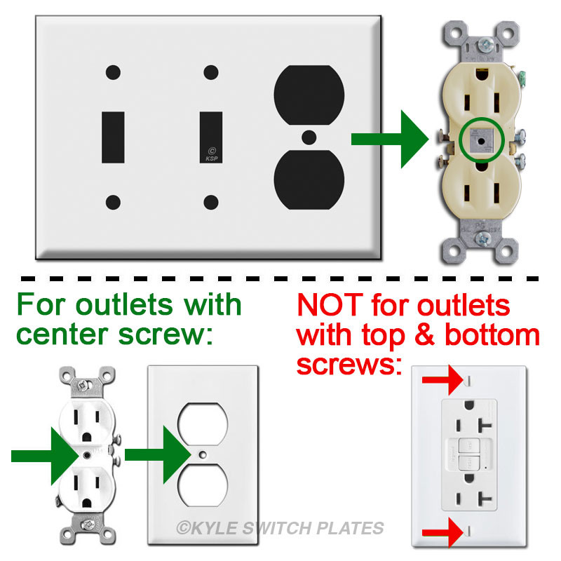 2 Toggle 1 Duplex Switch Plate | Kyle Switch Plates