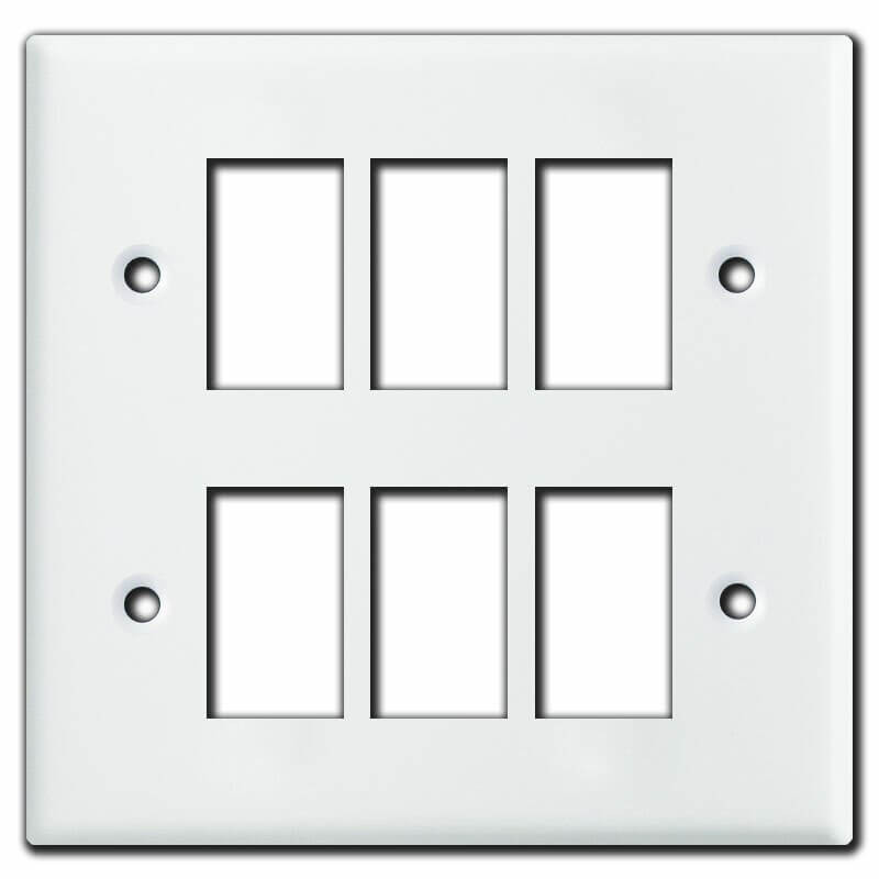 GE Old Style Low Voltage 2 Gang 6 Switch Plate Covers - White