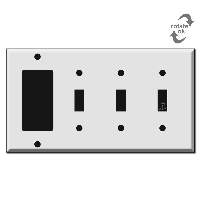 3 Toggle 1 Rocker Switch Plate | Kyle Switch Plates