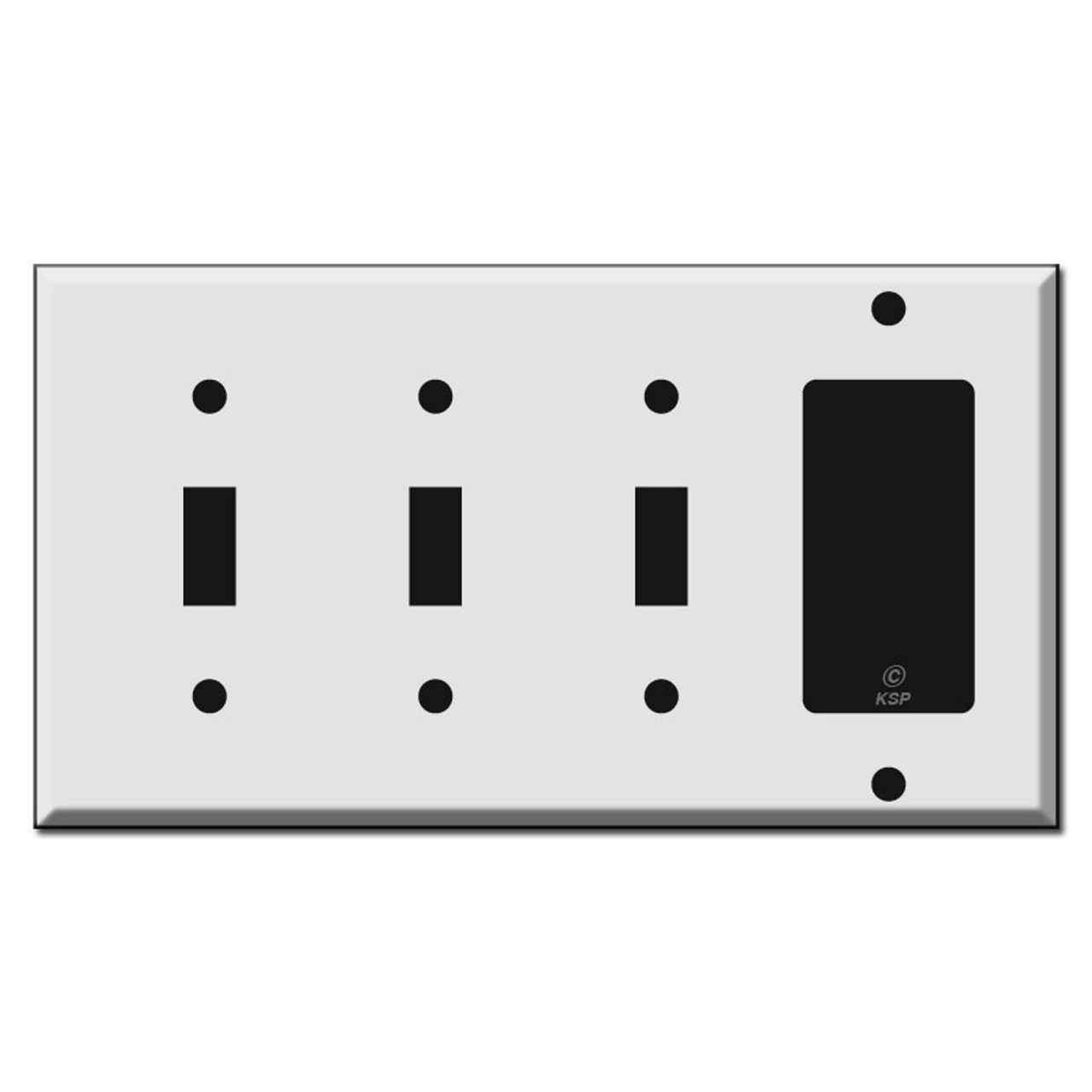 3 Toggle 1 Rocker Switch Plate | Kyle Switch Plates