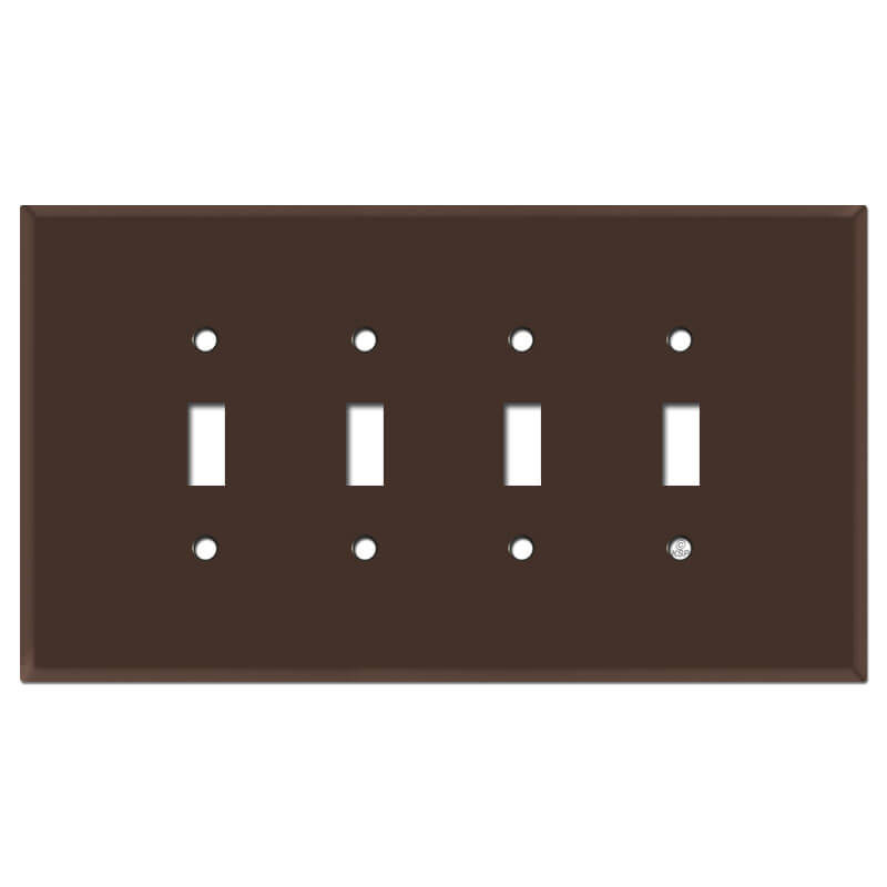 Oversized 4 Toggle Light Switch Cover - Brown