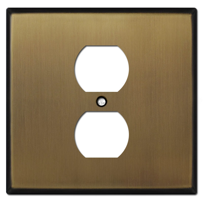 Antique Brass Receptacle Wall Plates