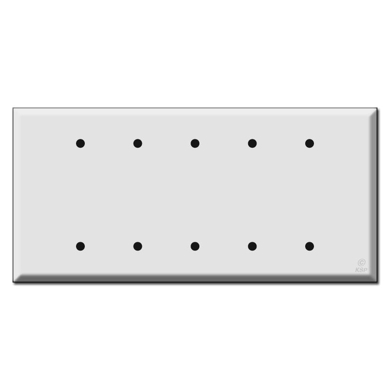 Six Gang Completely Blank Switch Plates with No Holes