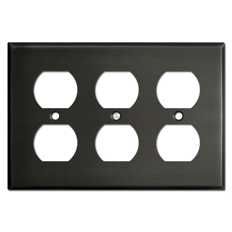Triple Outlet Cover - Dark Bronze | Kyle Switch Plates