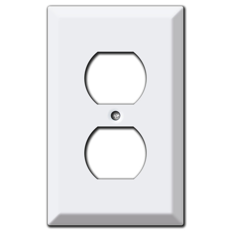 9/16'' Deep Duplex Electric Outlet Cover Plate - White