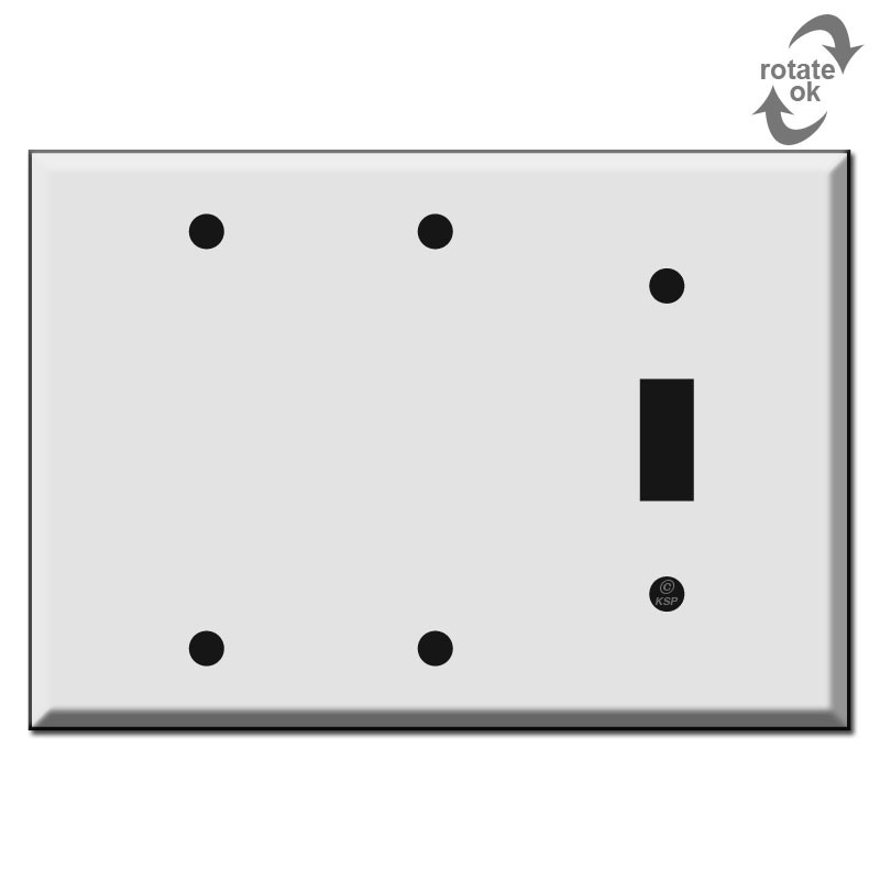 3 Gang 1 Toggle 2 Blank Switch Plate - White | Kyle Switch Plates