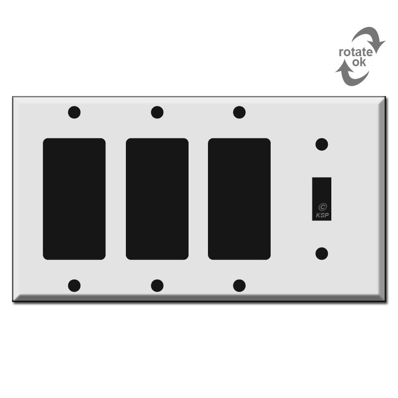 1 Toggle 3 Rocker Wall Plate - White | Kyle Switch Plates