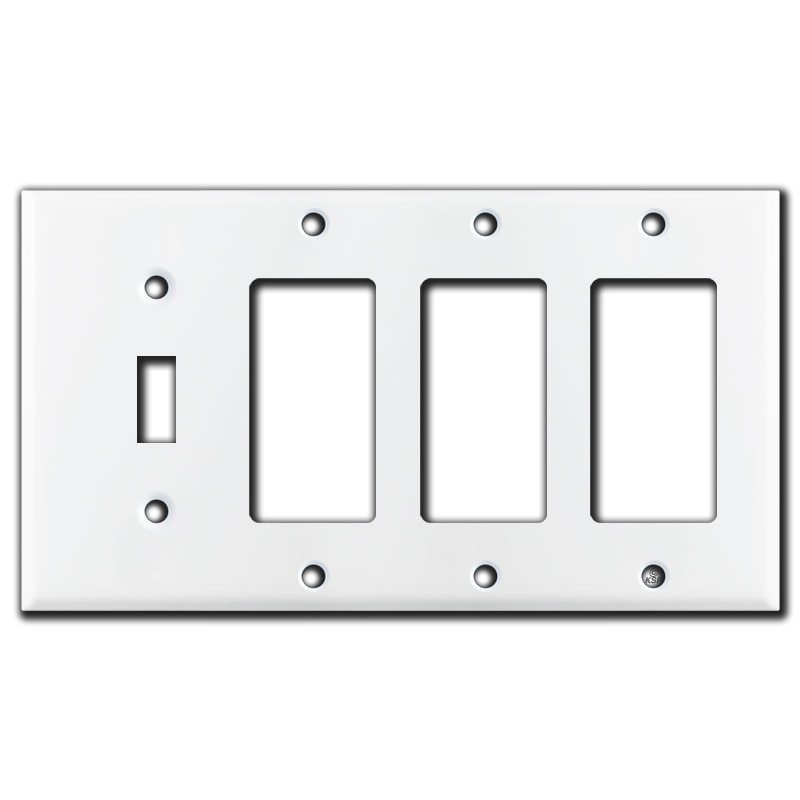 1 Toggle 3 Rocker Wall Plate - White | Kyle Switch Plates