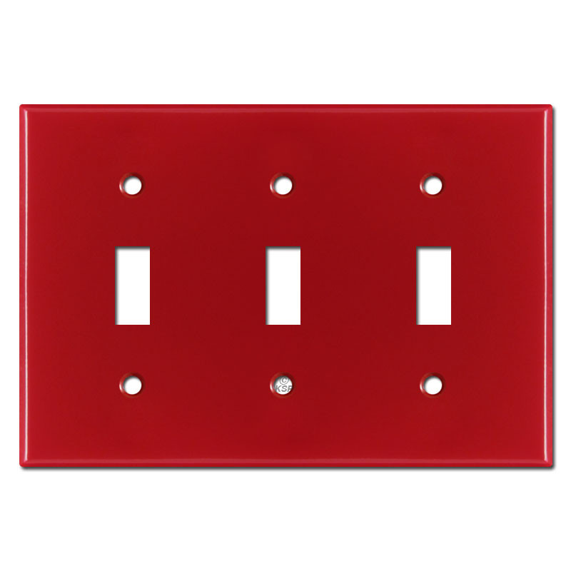 Triple Toggle Switch Plate - Red | Kyle Switch Plates