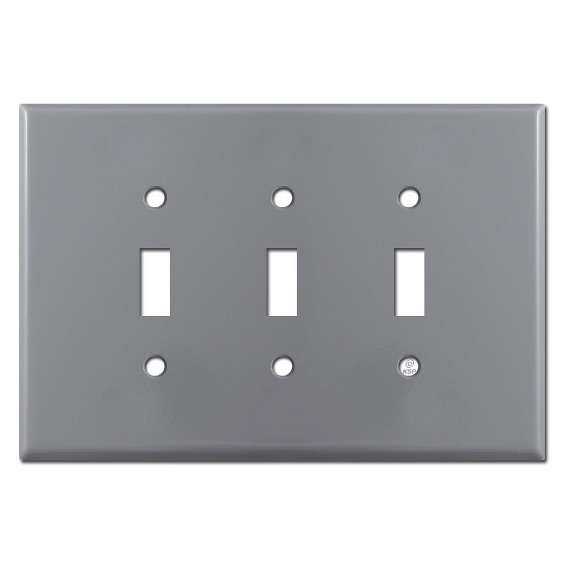 3 Toggle Wall Plates - Gray | Kyle Switch Plates