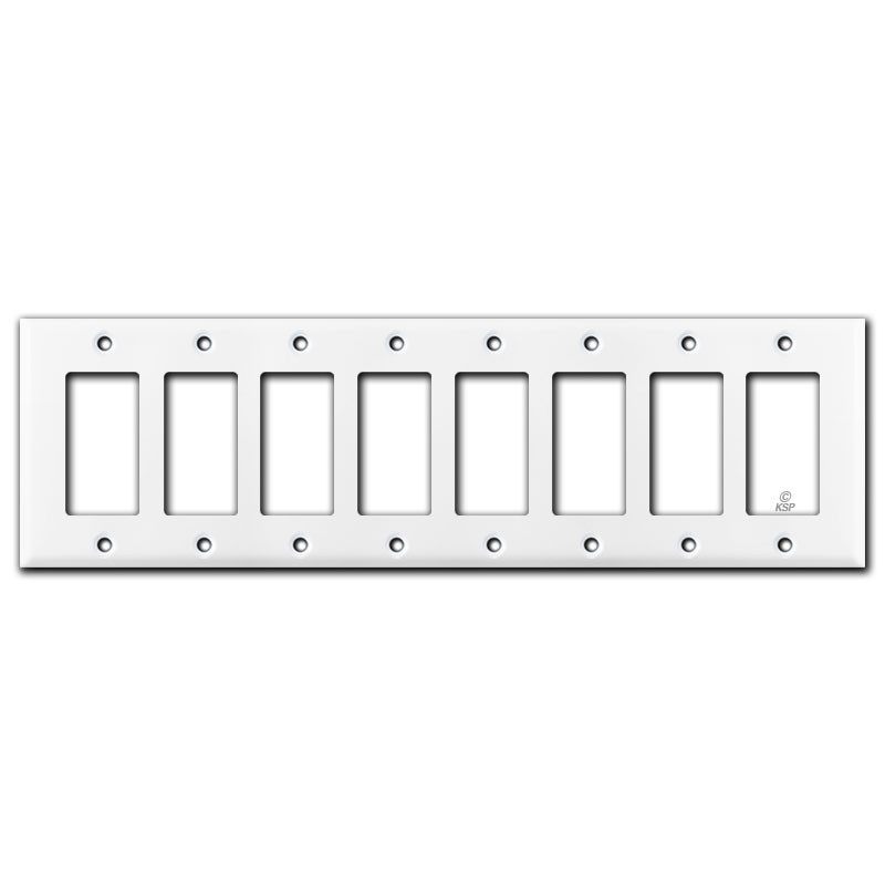 8 Gang Decora Plate - White | Kyle Switch Plates