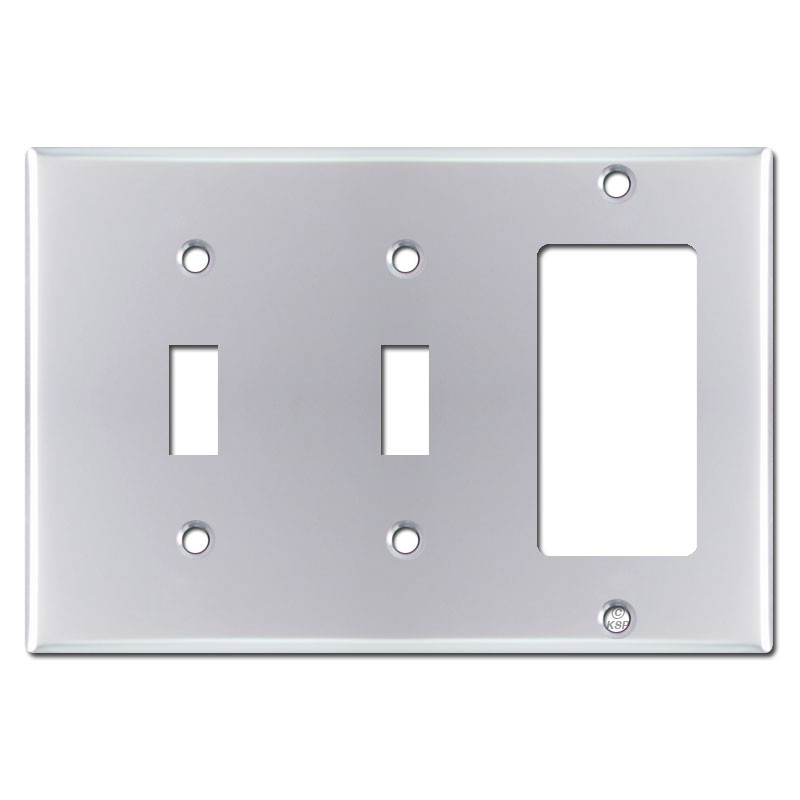 1 Decora 2 Toggle Switch Plate - Polished Chrome