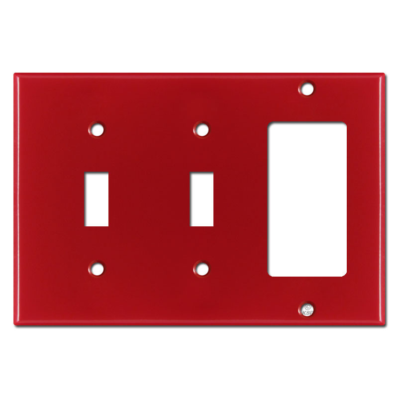 Double Toggle Single Rocker Wall Plate - Red | Kyle Switch Plates