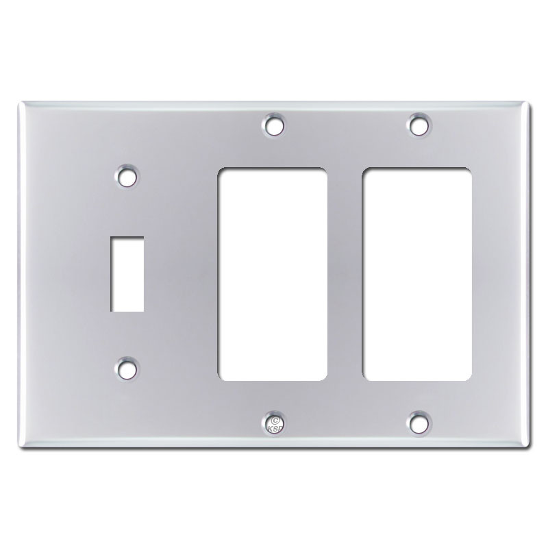 1 Decora 2 Toggle Switch Plate - Polished Chrome