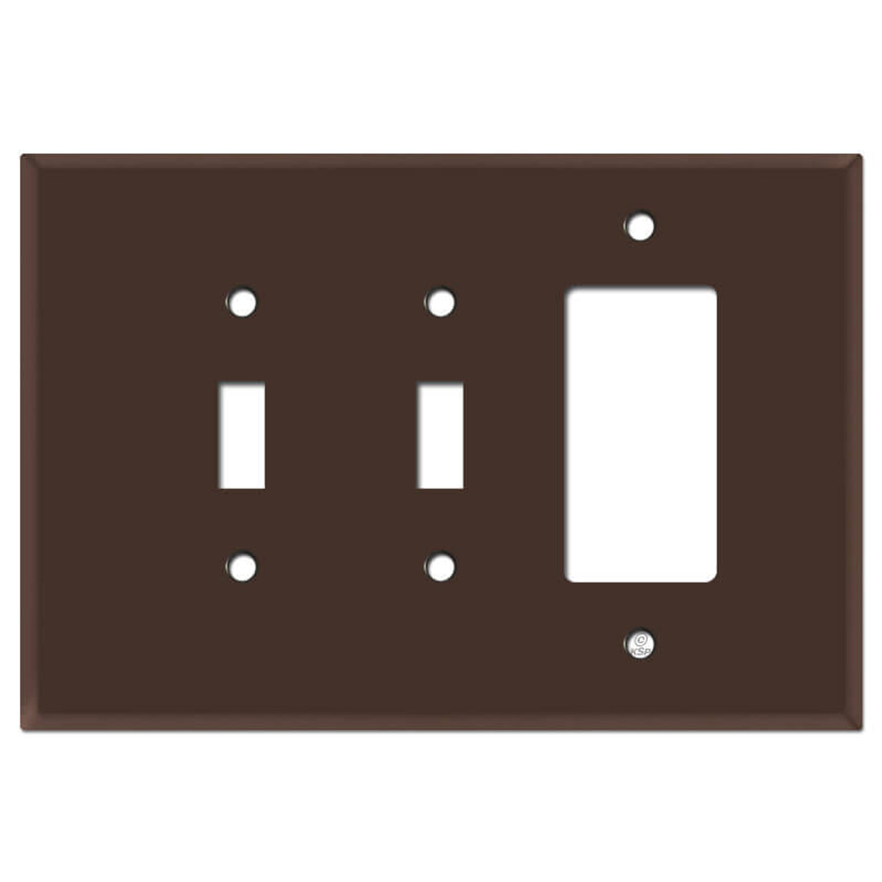 Oversized Double Toggle Single Rocker Switch Plate Brown
