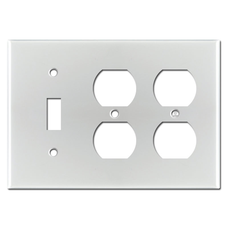 2 Toggle Switch Plate - Brushed Aluminum | Kyle Switch Plates